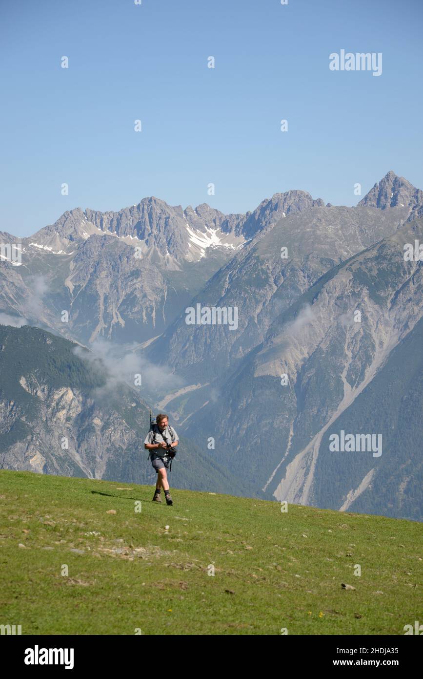 hiking, hiker, ötztal alps, hikers Stock Photo - Alamy