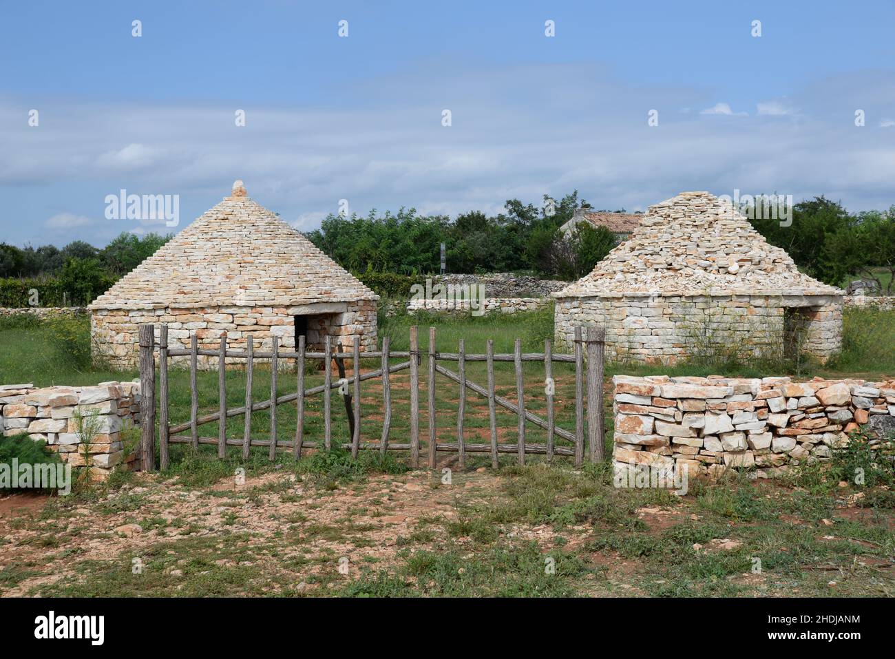 stone house, round house, kažuni, stone houses, round houses Stock ...