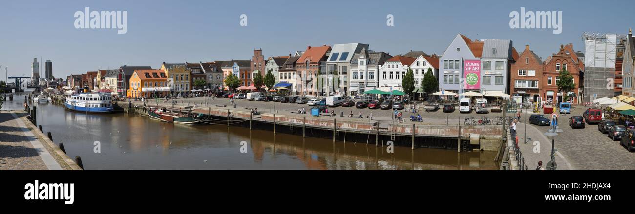old port, husum, port district, old ports, husums, port districts Stock ...