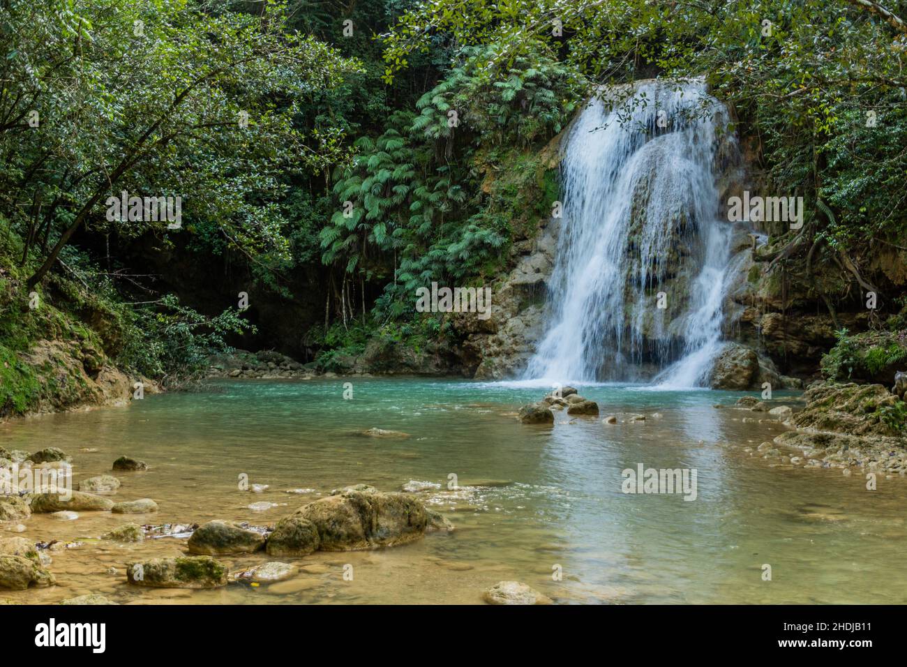 Small waterfall of El Limon cascade, Dominican Republic Stock Photo - Alamy