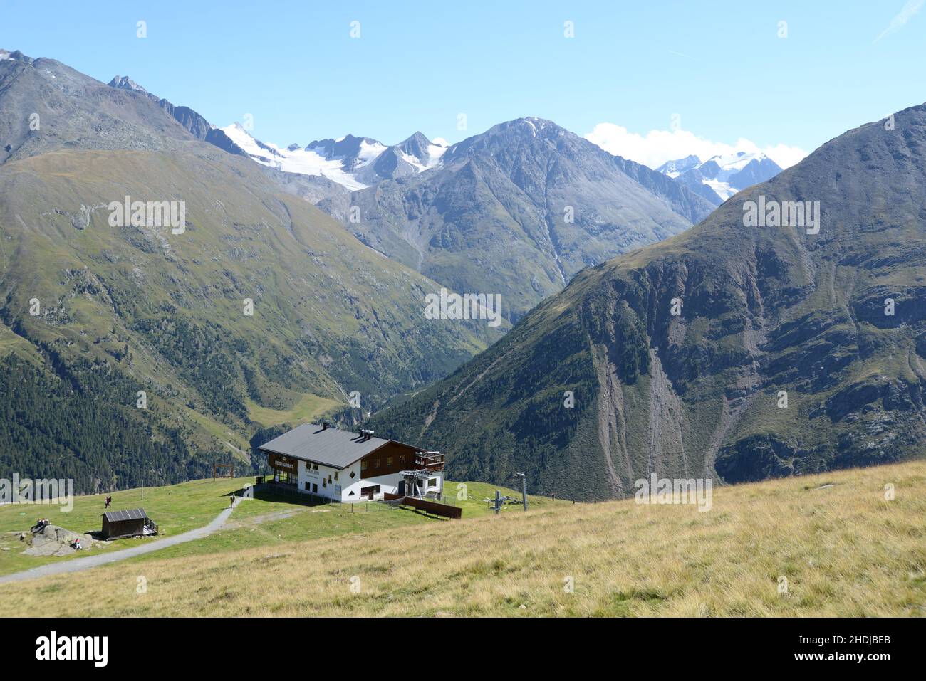 restaurant, ötztal alps, stablein alm, restaurants Stock Photo - Alamy