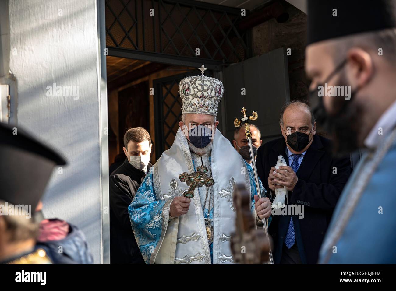 Istanbul, Turkey. 06th Jan, 2022. Metropolitan Emmanuel seen leaving ...