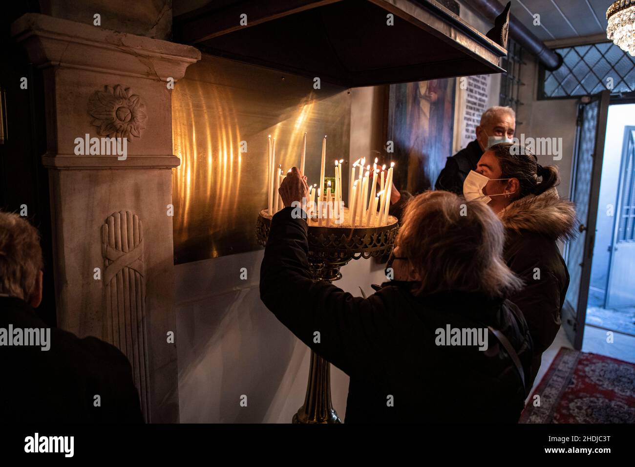 Istanbul, Turkey. 06th Jan, 2022. Peple seen making wishes and planting ...