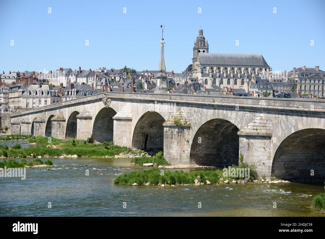 blois, loire bridge, loire bridges Stock Photo - Alamy