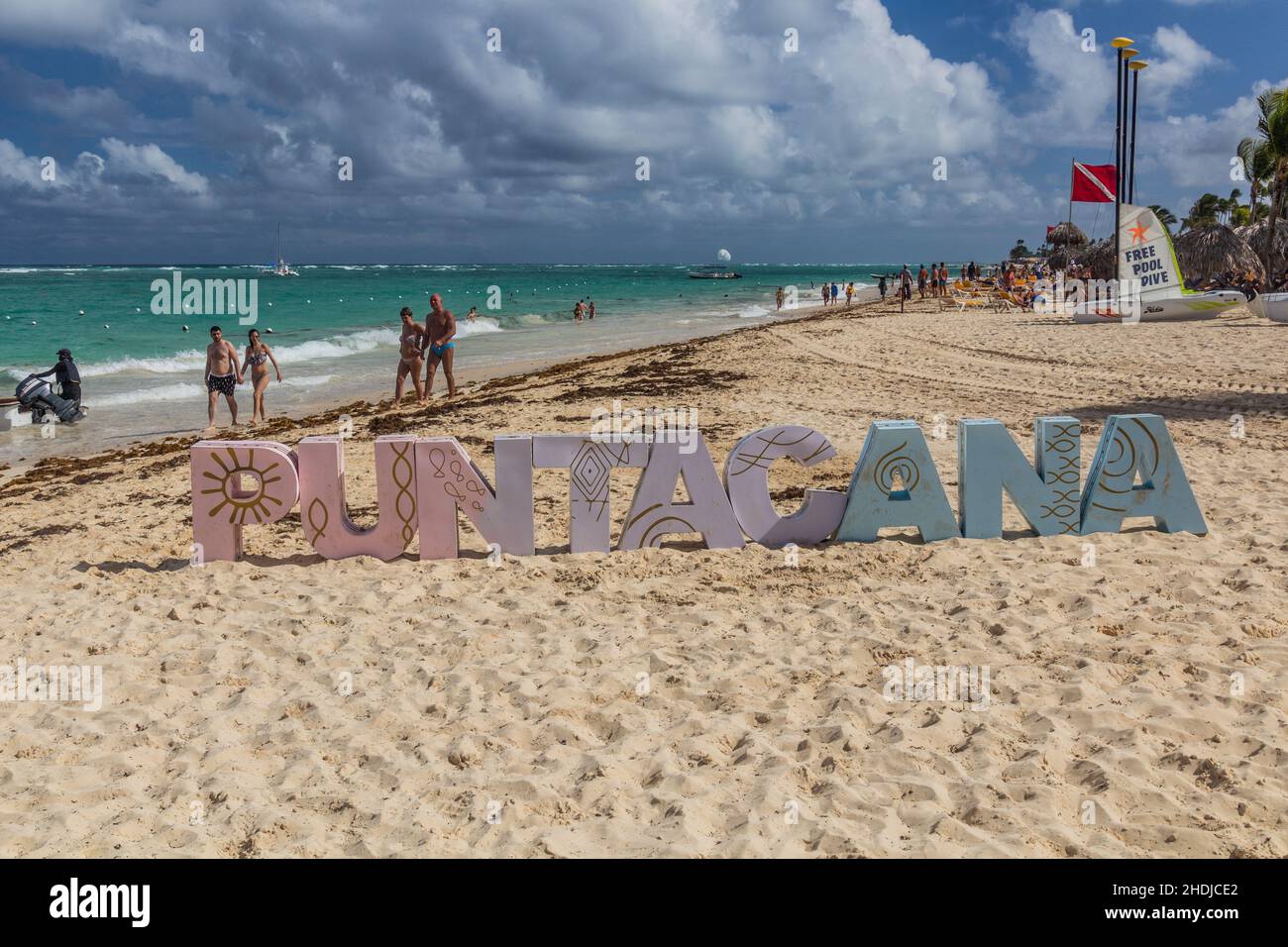 PUNTA CANA, DOMINICAN REPUBLIC - DECEMBER 8, 2018: Punta Cana sign at ...