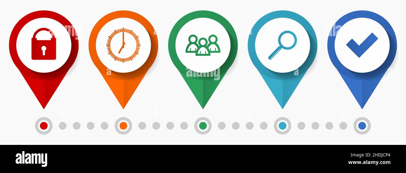 Web and internet concept vector icon set, flat design pointers ...