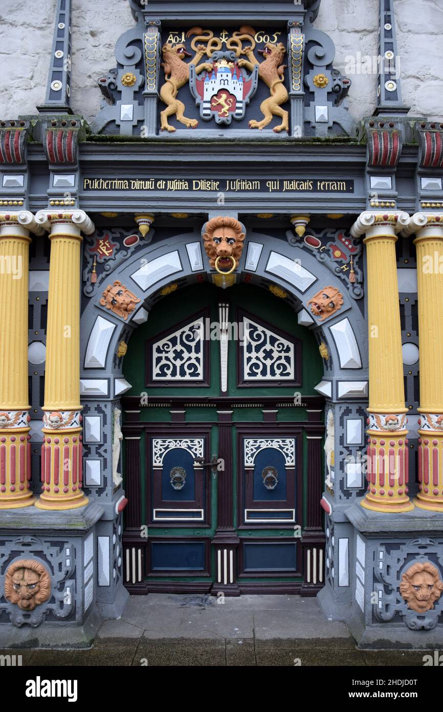 town hall, entrance, hann münden, town halls, entrances, main portal ...