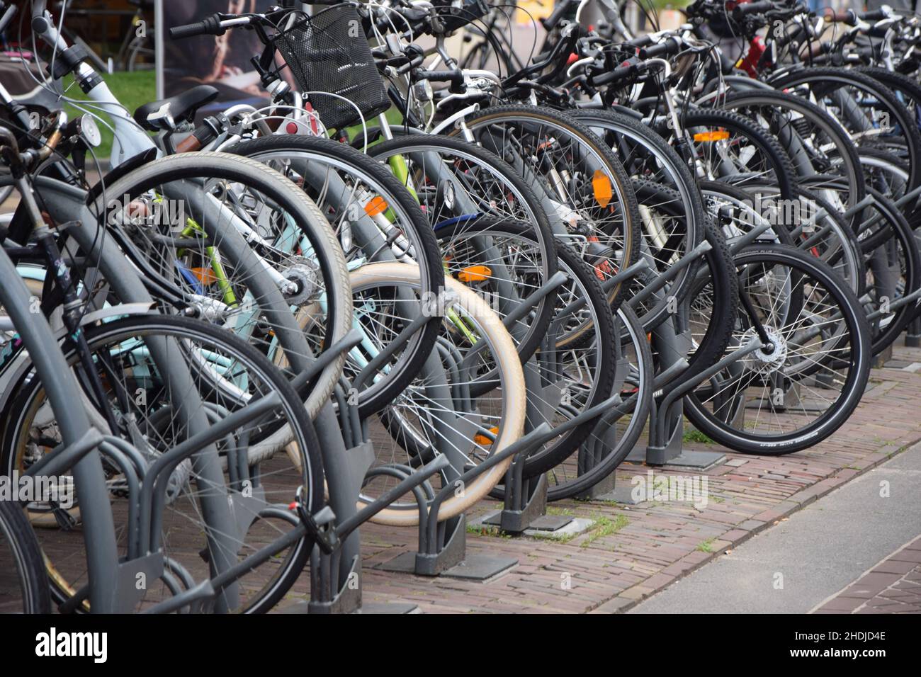 bicycle rack, bicycles, bicycle racks, bicycle Stock Photo - Alamy