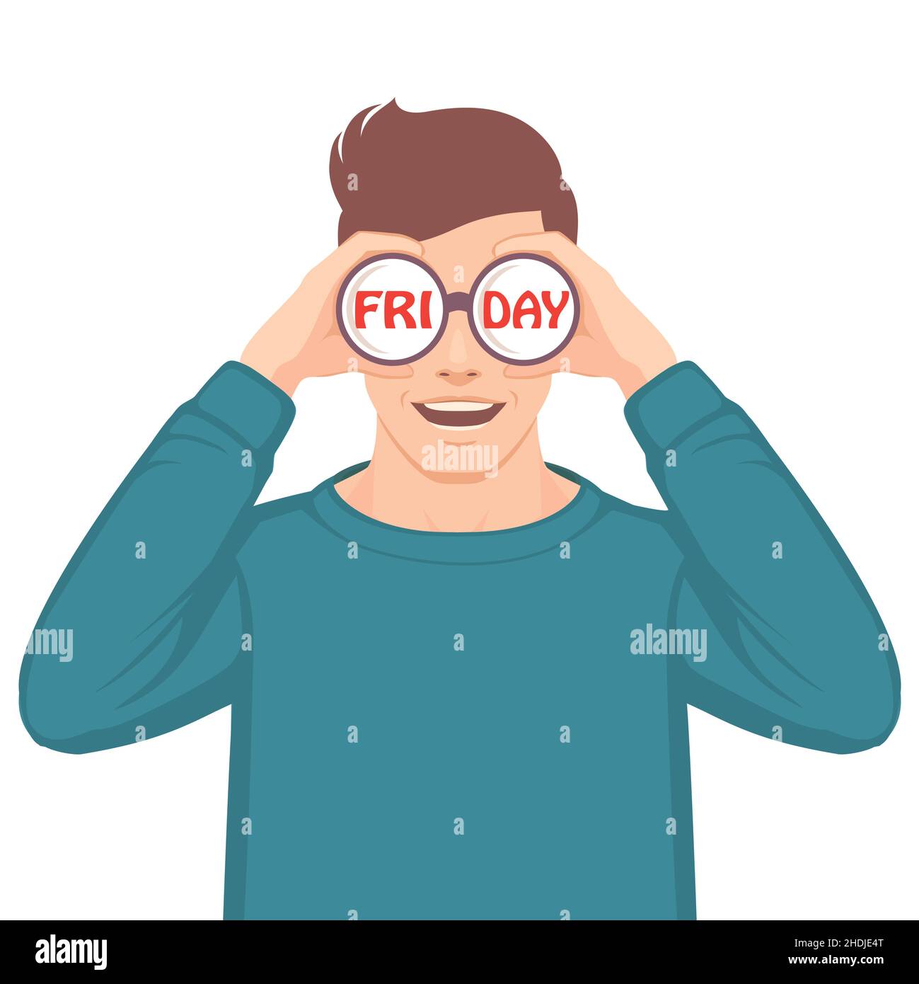 Friday Celebration, Enjoy the Weekend, end of the week concept. Vector ...