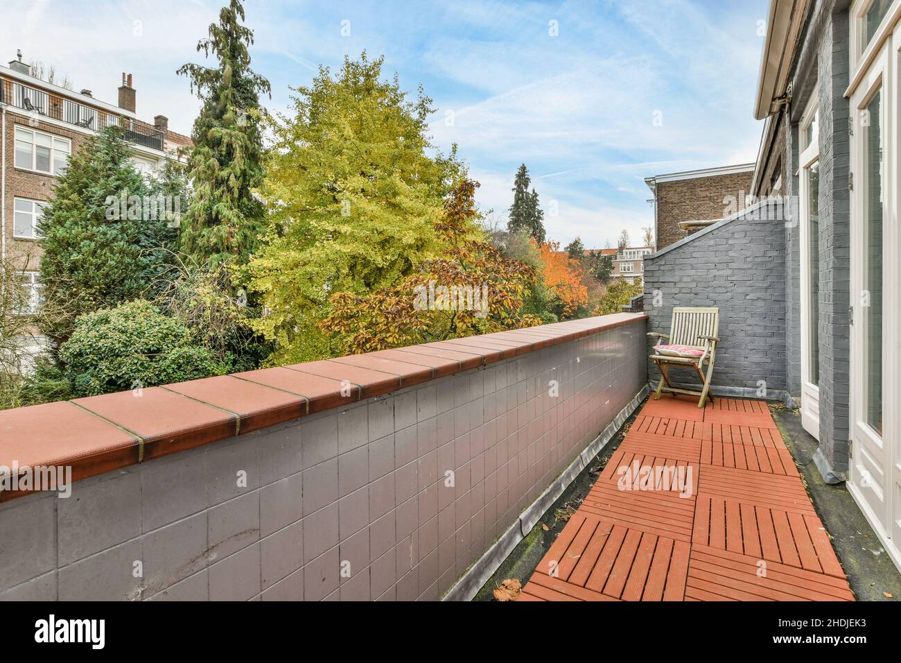 Balcony of a beautiful house in the daytime Stock Photo - Alamy