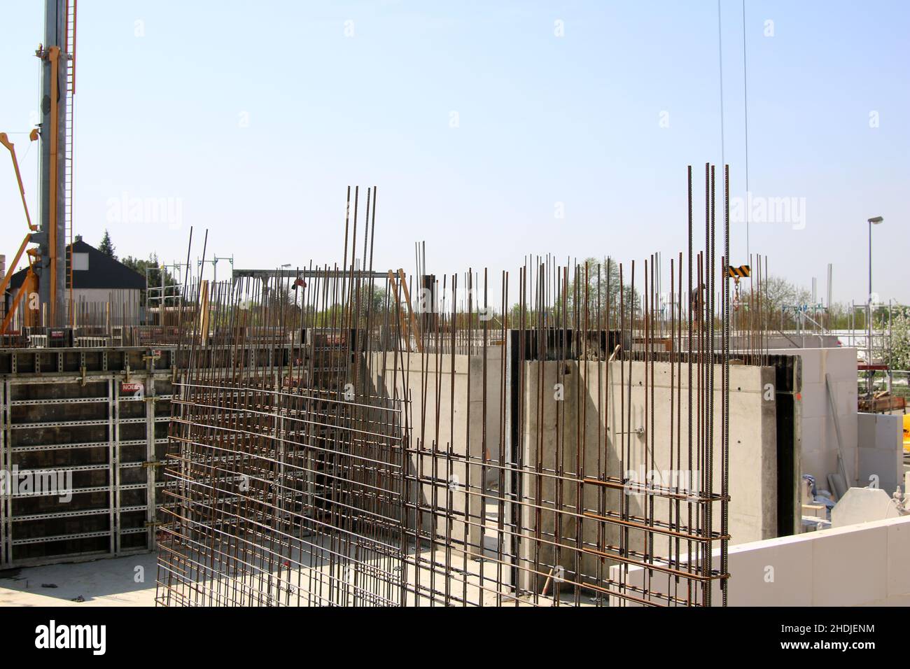 construction site, carcass, concrete reinforcement, construction sites ...