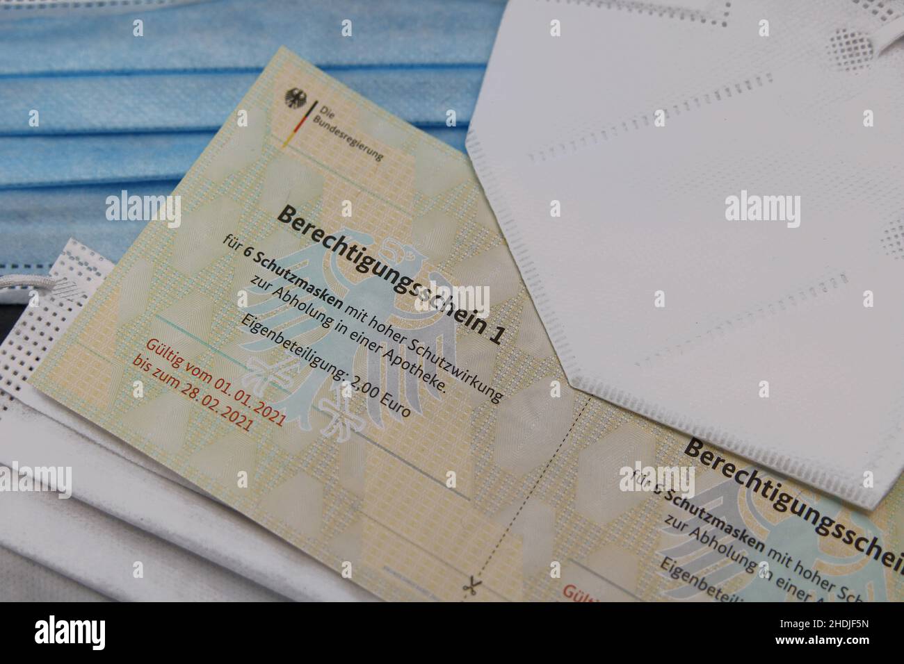covid-19, qualification certificate, ffp2 mask Stock Photo - Alamy