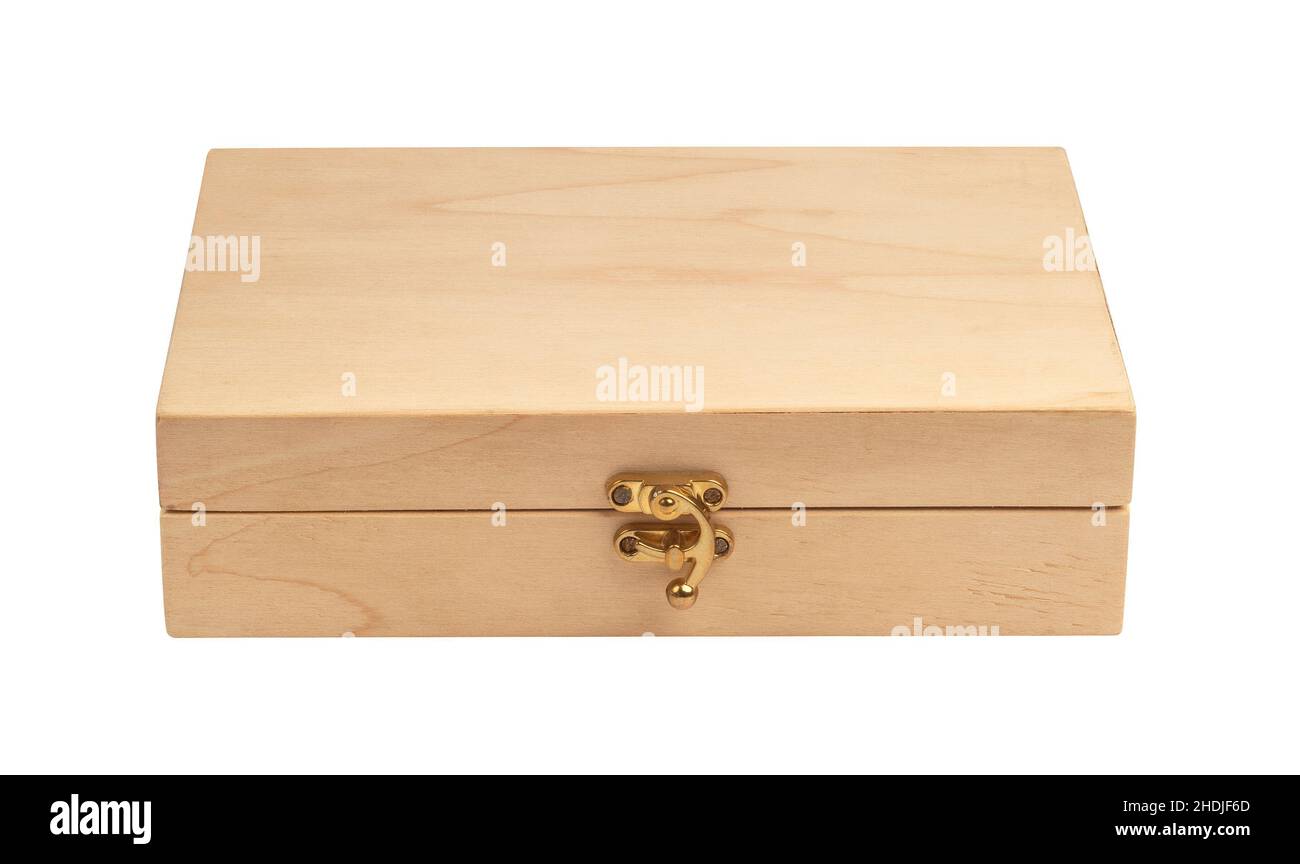 Wooden box on white background. Wooden box mockup. Multipurpose box ...
