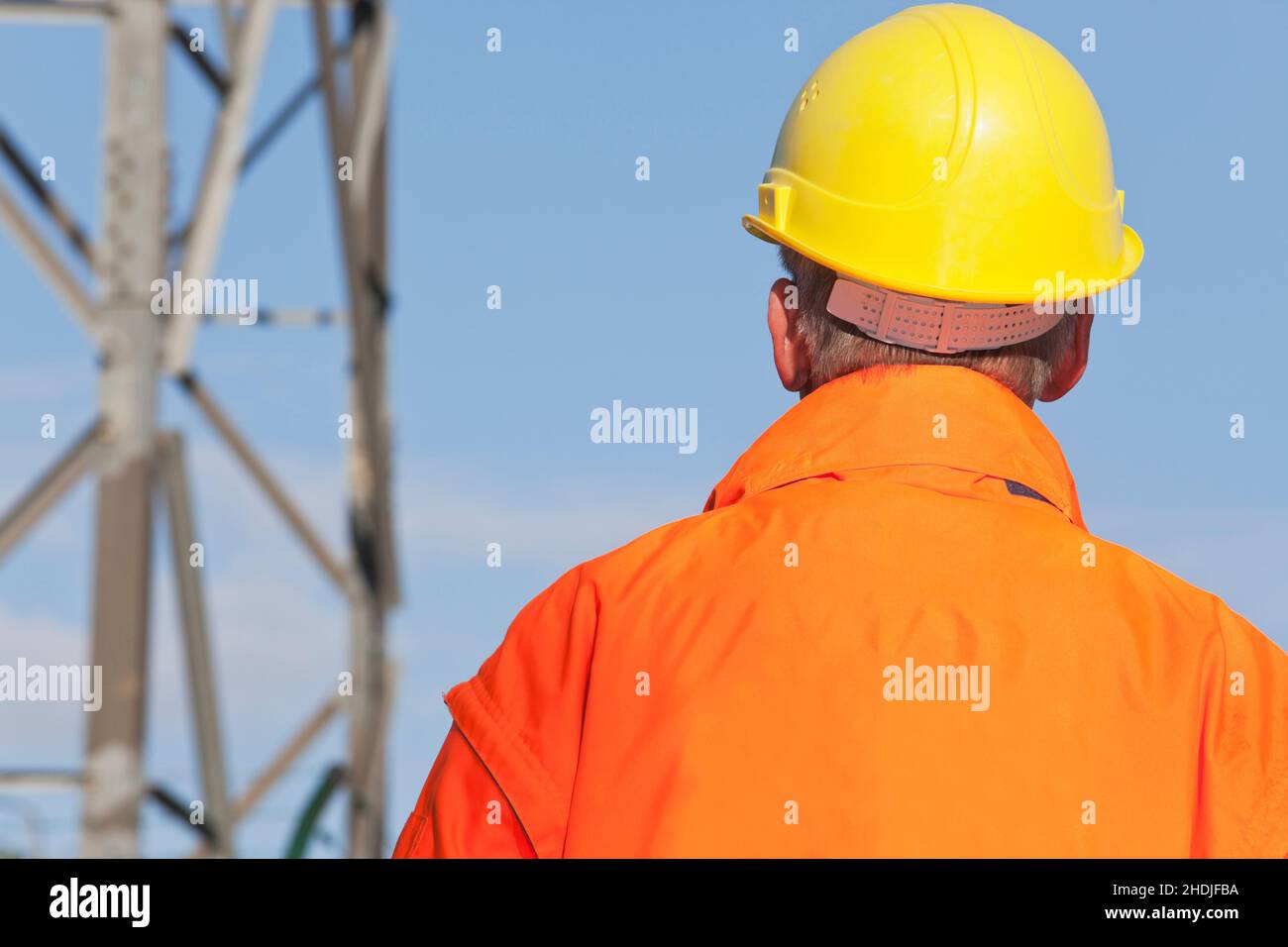 electrical tower, engineer, maintenance, protective clothing ...
