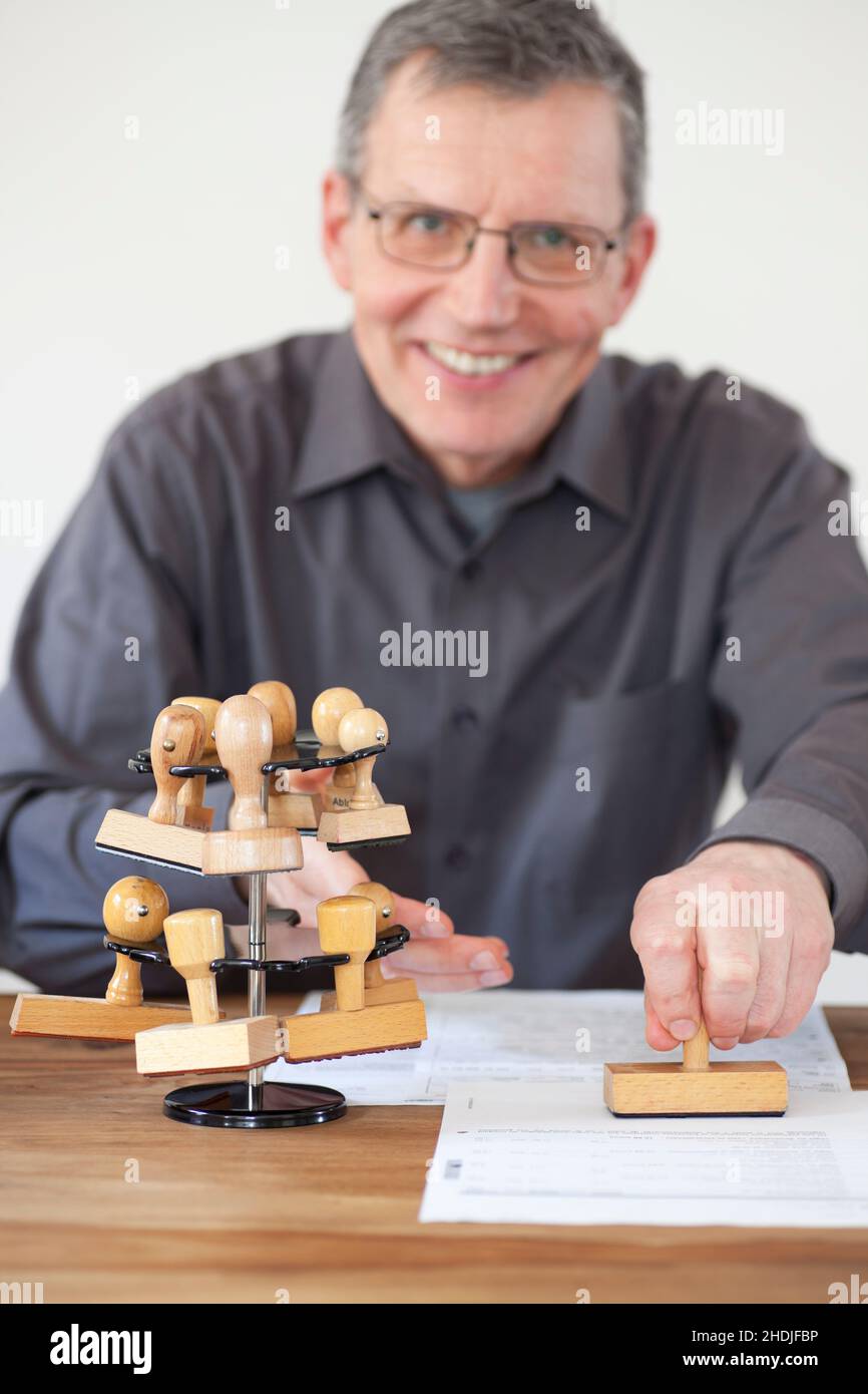 rubber stamp, approval, clerk, rubber stamps, approvals, clerks Stock ...