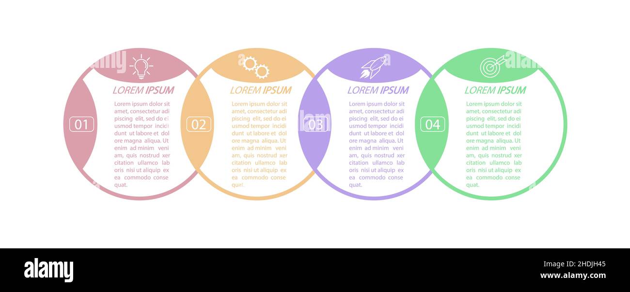 4 stages of development, improvement or training. Infographics with ...