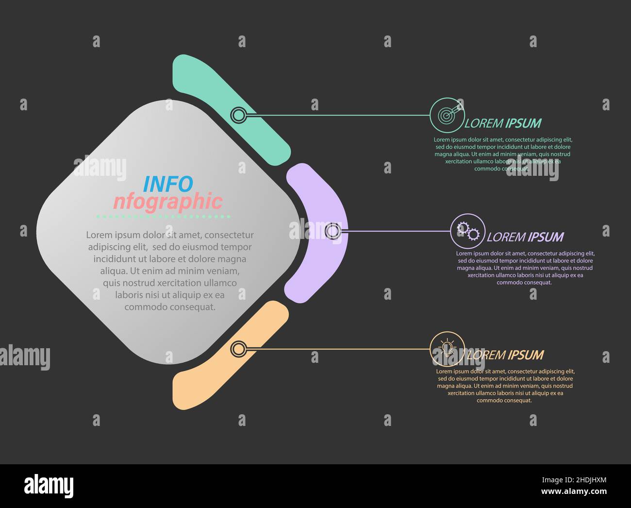 3 stages of development, improvement or training. Infographics with ...