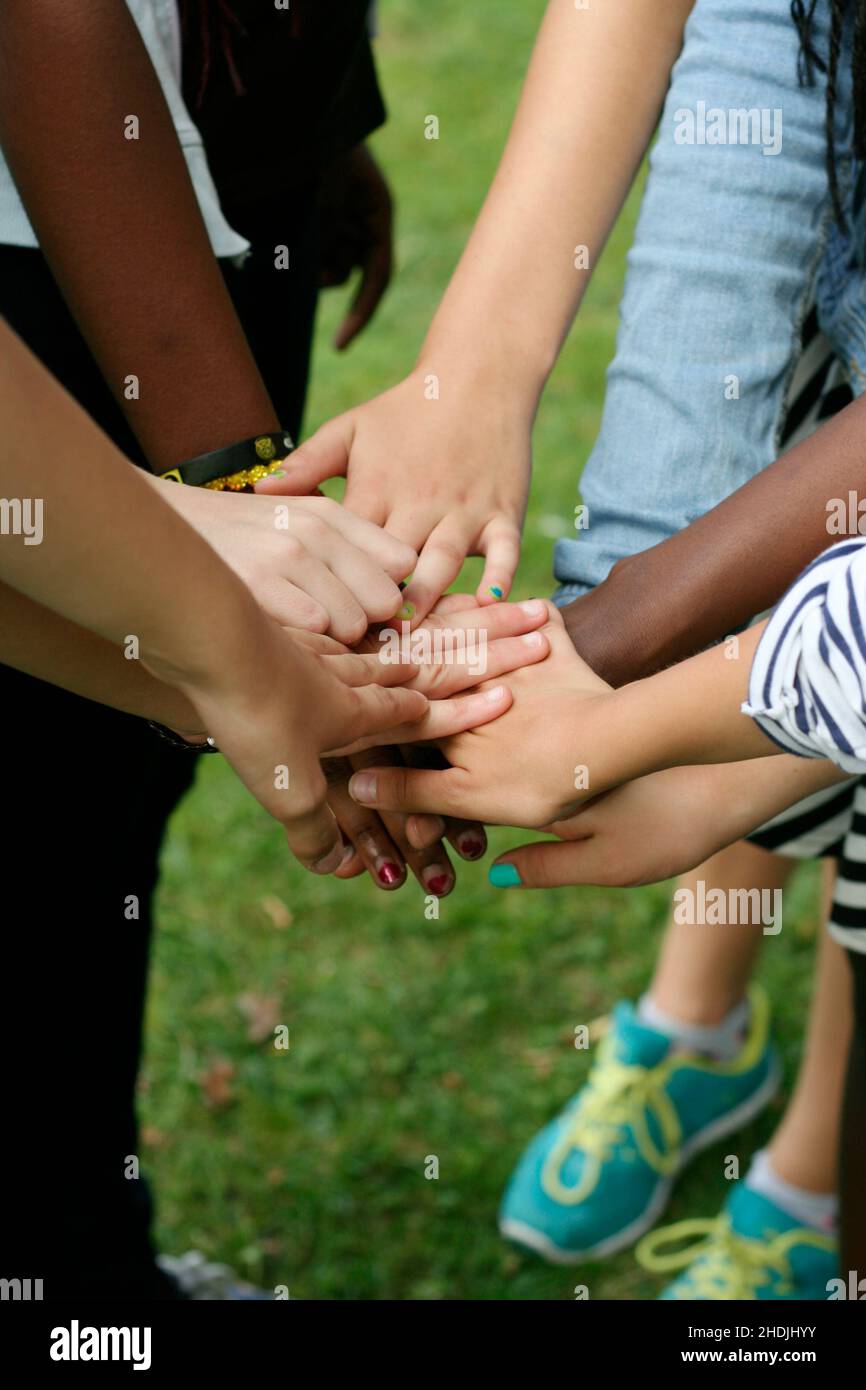 children group, togetherness, hands, team, crowd, groups, cohesions ...