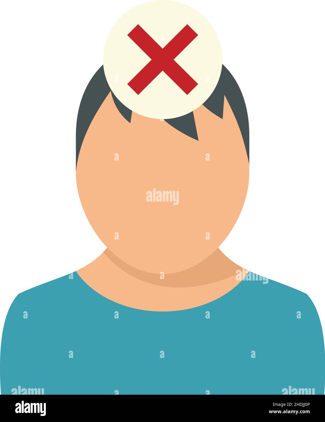 Reject boy teen problems icon. Flat illustration of Reject boy teen ...