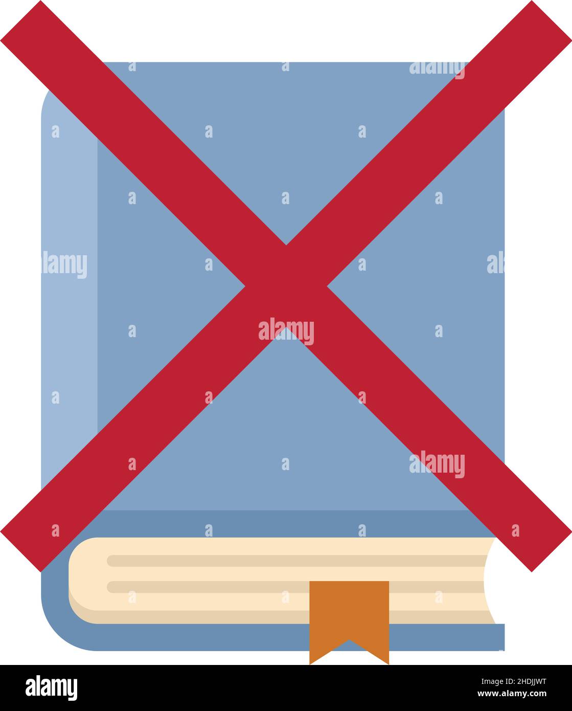 No book reading teen problem icon. Flat illustration of No book reading ...