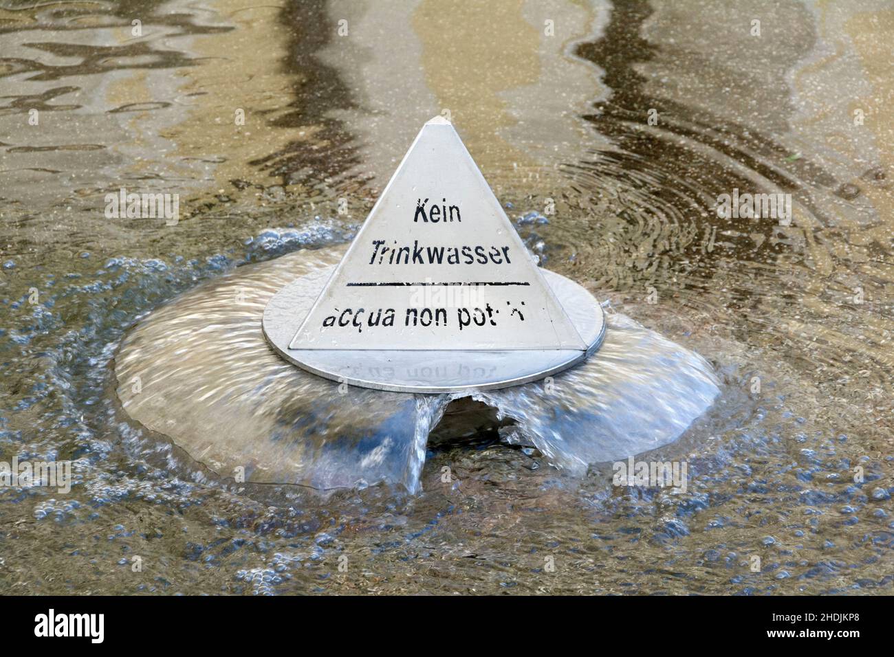 water, fountain, warning sign, no drinking water, fountains, warning ...