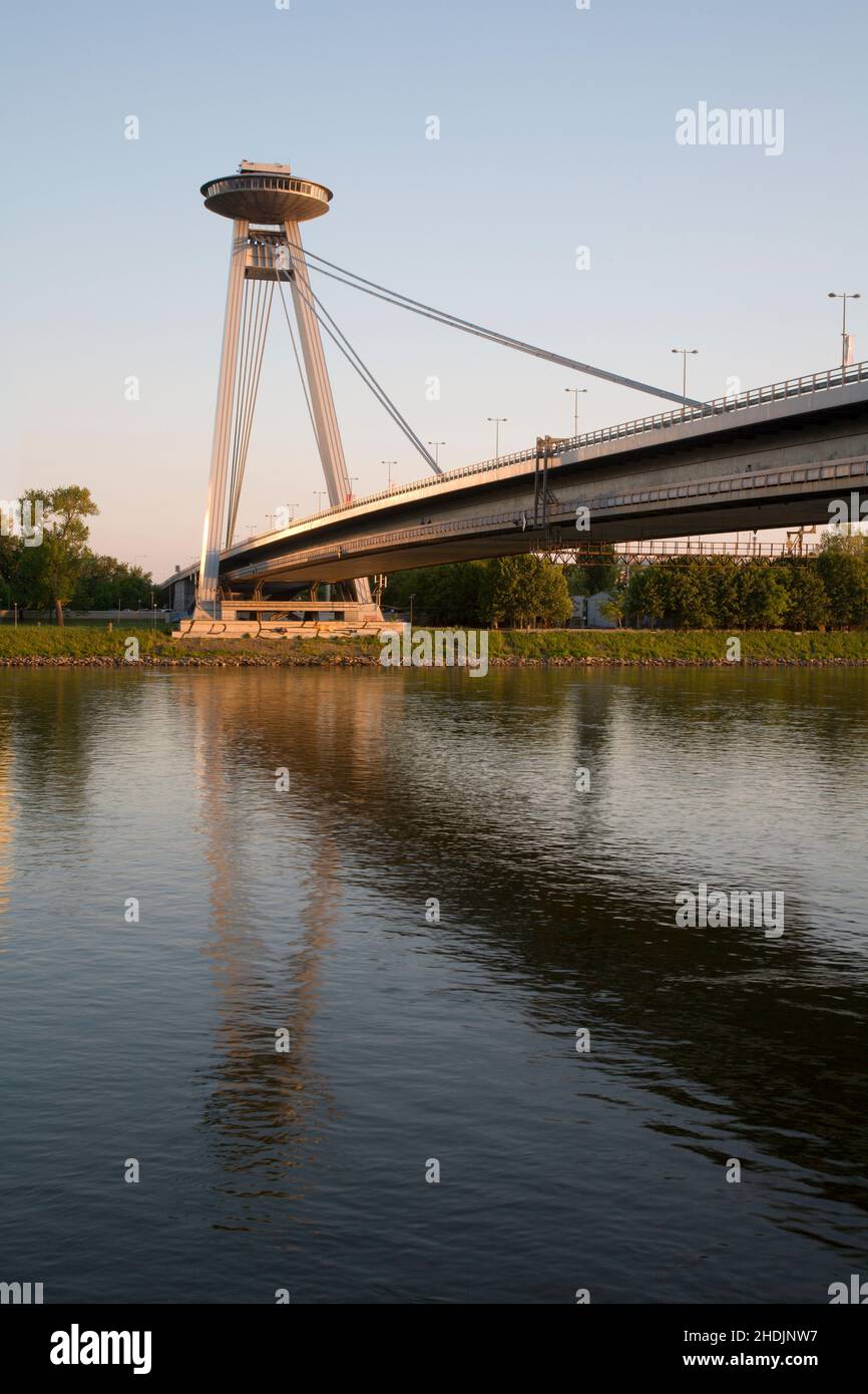 bridge, danube river, novy most, most snp, bridges, danube rivers, novy ...