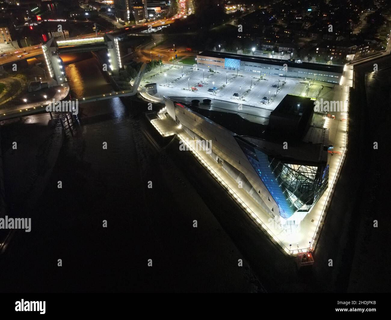 The Deep, Hull at night Stock Photo - Alamy