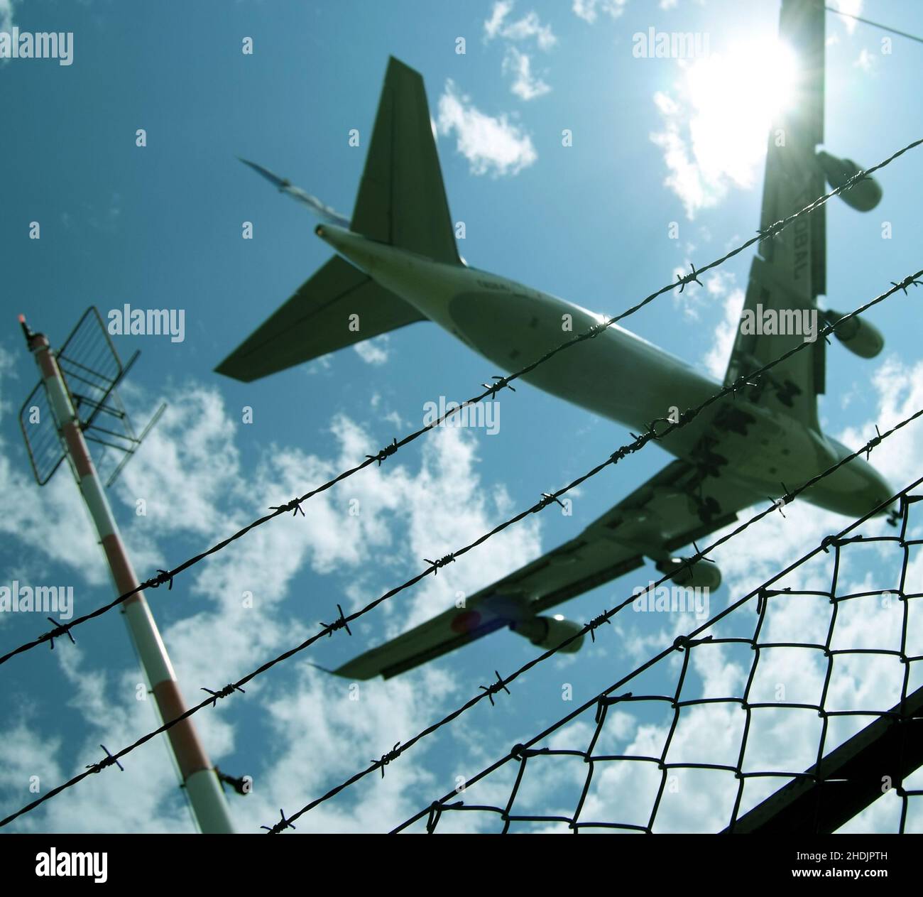 security & protection, airplane, airport, security fence, security ...