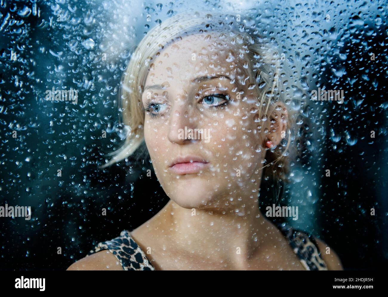 Young Woman Window Glass Look Out Girl Girls Woman Young Women