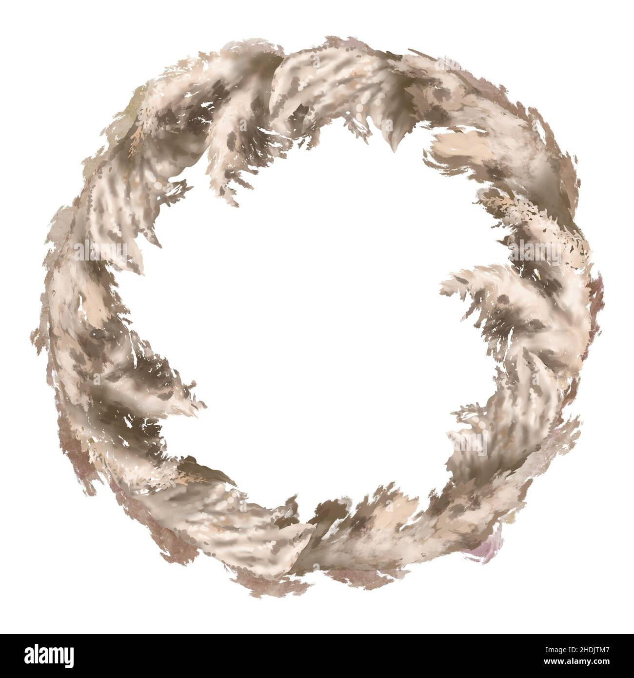 Watercolor frame made of pampas grass. beautiful boho frame Stock Photo ...