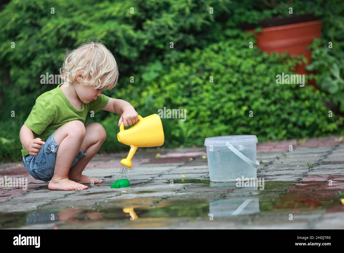 child, garden, watering, children, childs, kid, kids, gardens Stock ...