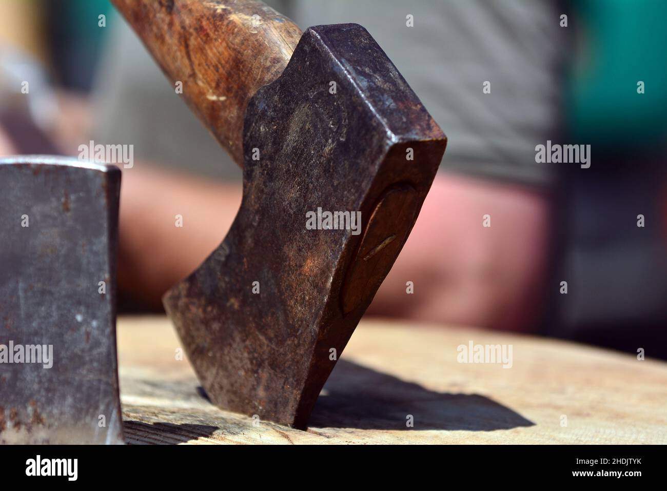 ax, chopping block, chopping blocks Stock Photo - Alamy