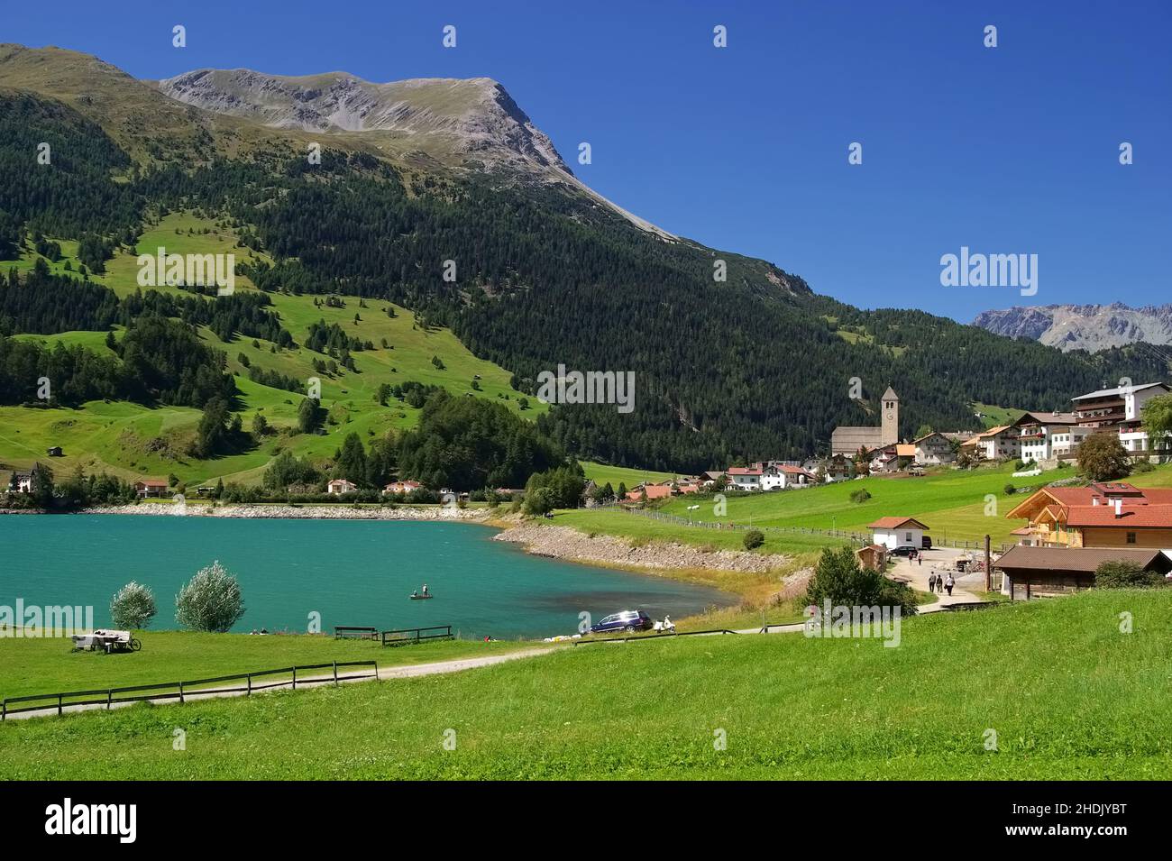 lake reschen, lake reschens Stock Photo - Alamy