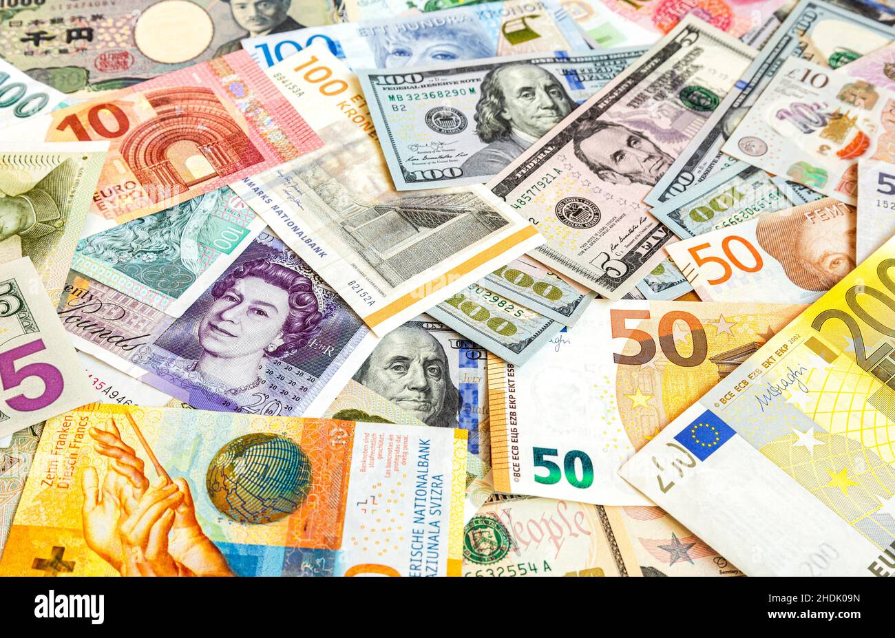 Money background from various paper currency. Business concept Stock ...