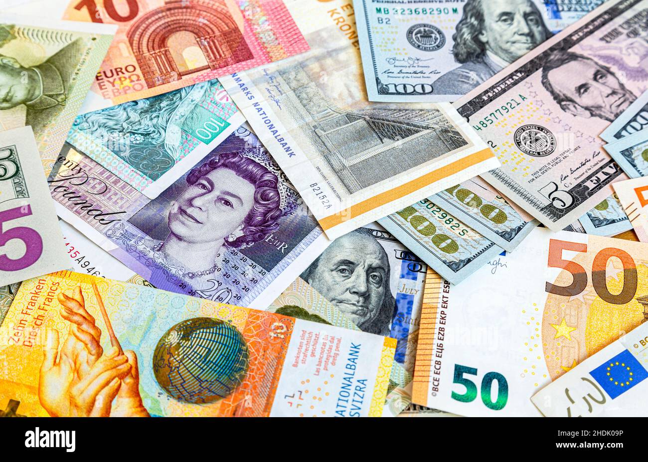 Money background from worldwide paper currency. Business concept Stock ...