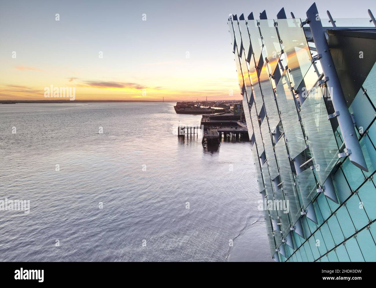 Sunset over The Deep, Hull Stock Photo - Alamy