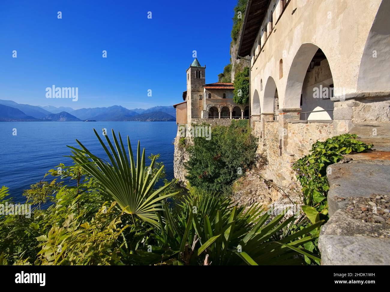 monastery, lake maggiore, santa caterina del sasso, monasteries, lake ...
