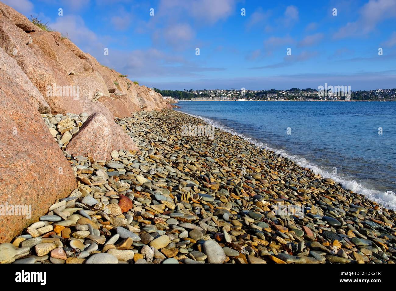 coast, pebble beach, brittany, louannec, coasts, gravel beach, pebble ...