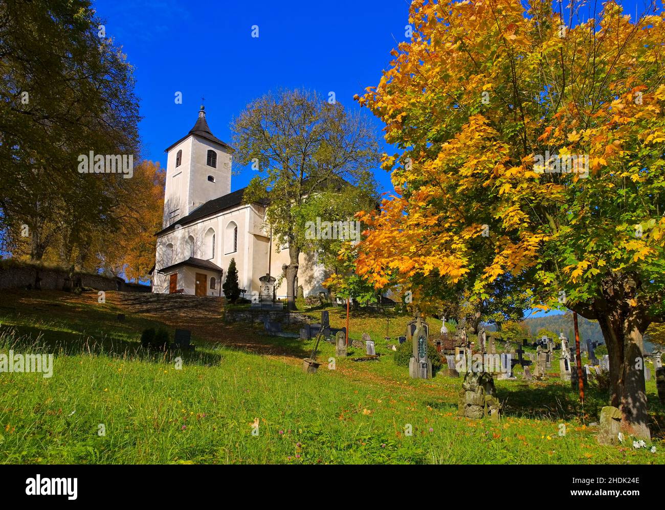 church, cemetery, horni marsov, Marschendorf, churchs, cemeteries Stock ...
