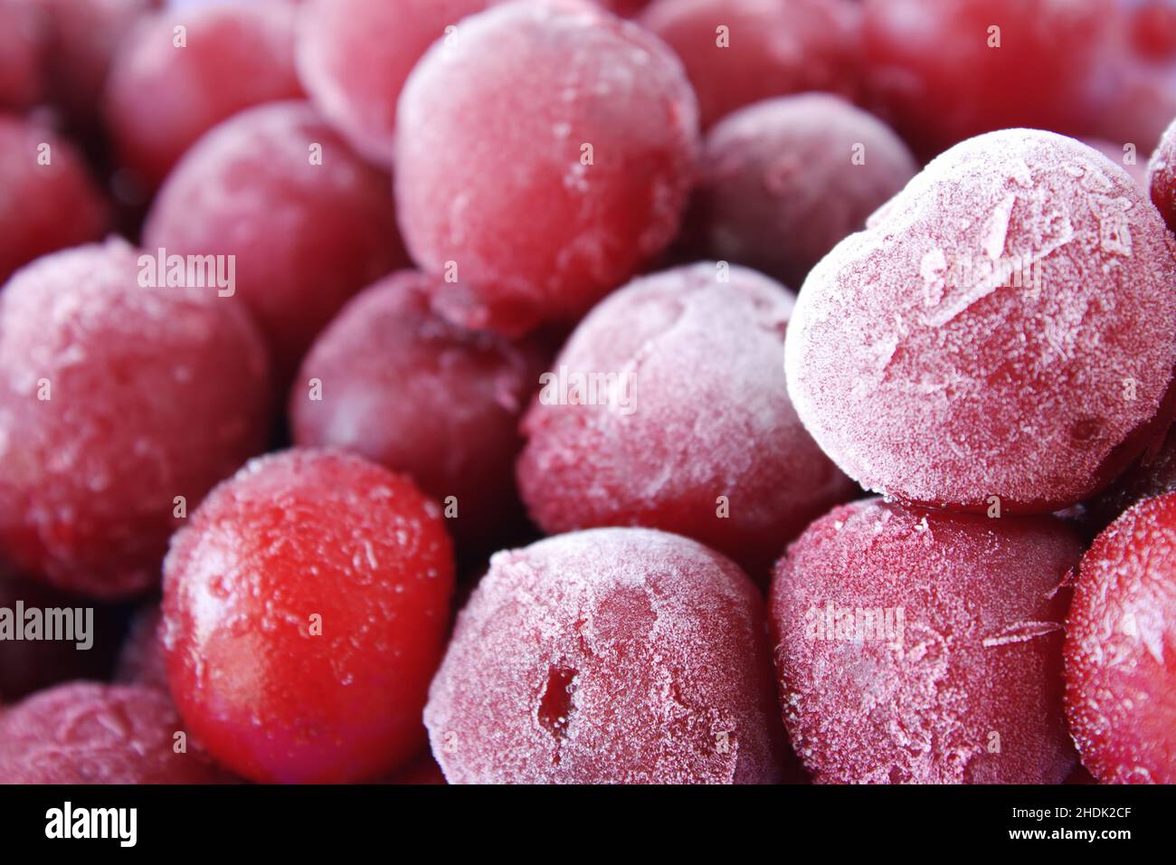 Healthy Eating Frozen Cherry in Frost, Close-up Stock Photo - Alamy