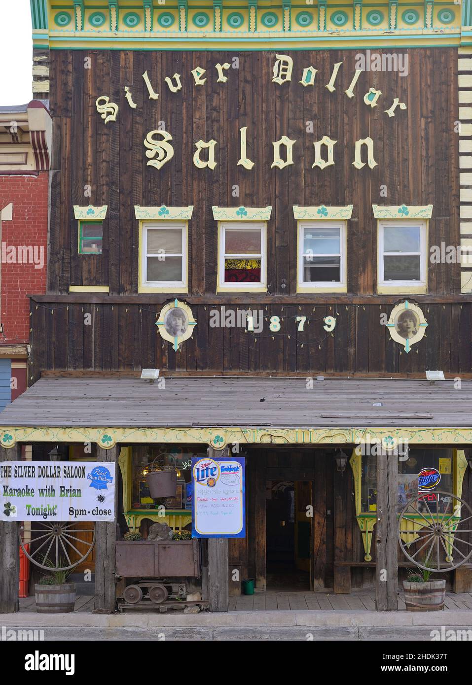 The historic Silver Dollar Saloon in the mining town at 10'000 ft ...