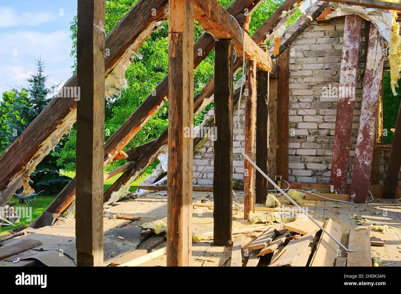 attic, destruction, attics, roof top, destructions Stock Photo - Alamy