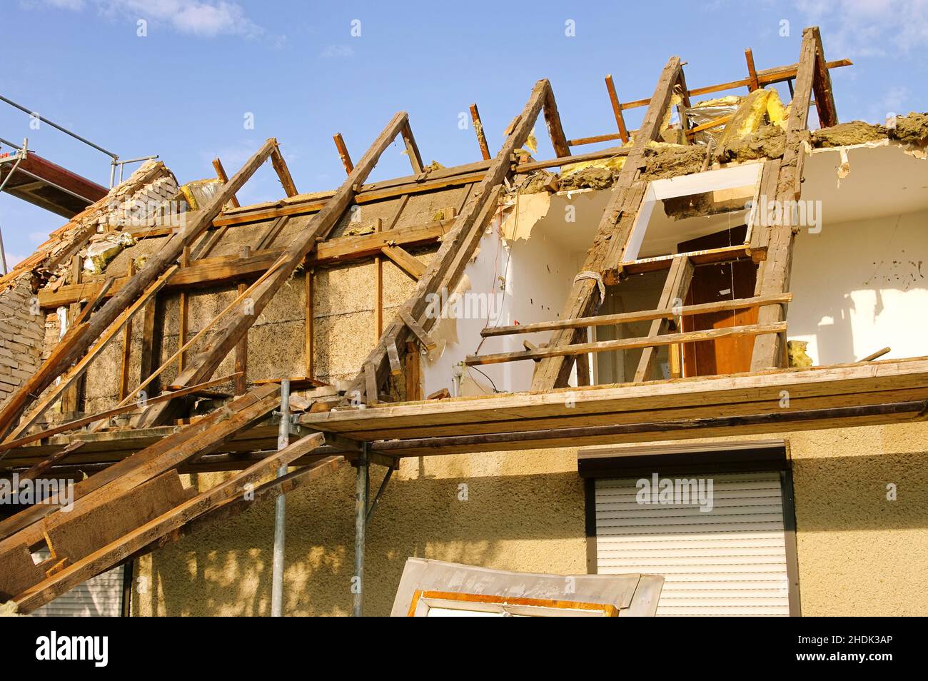 demolition, attic, demolitions, attics, roof top Stock Photo - Alamy