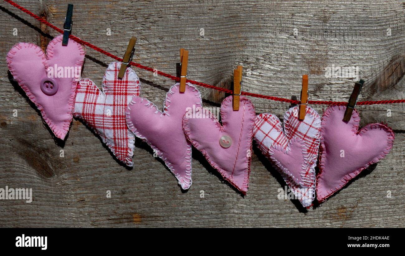 heart, clothesline, hearts, clotheslines Stock Photo - Alamy