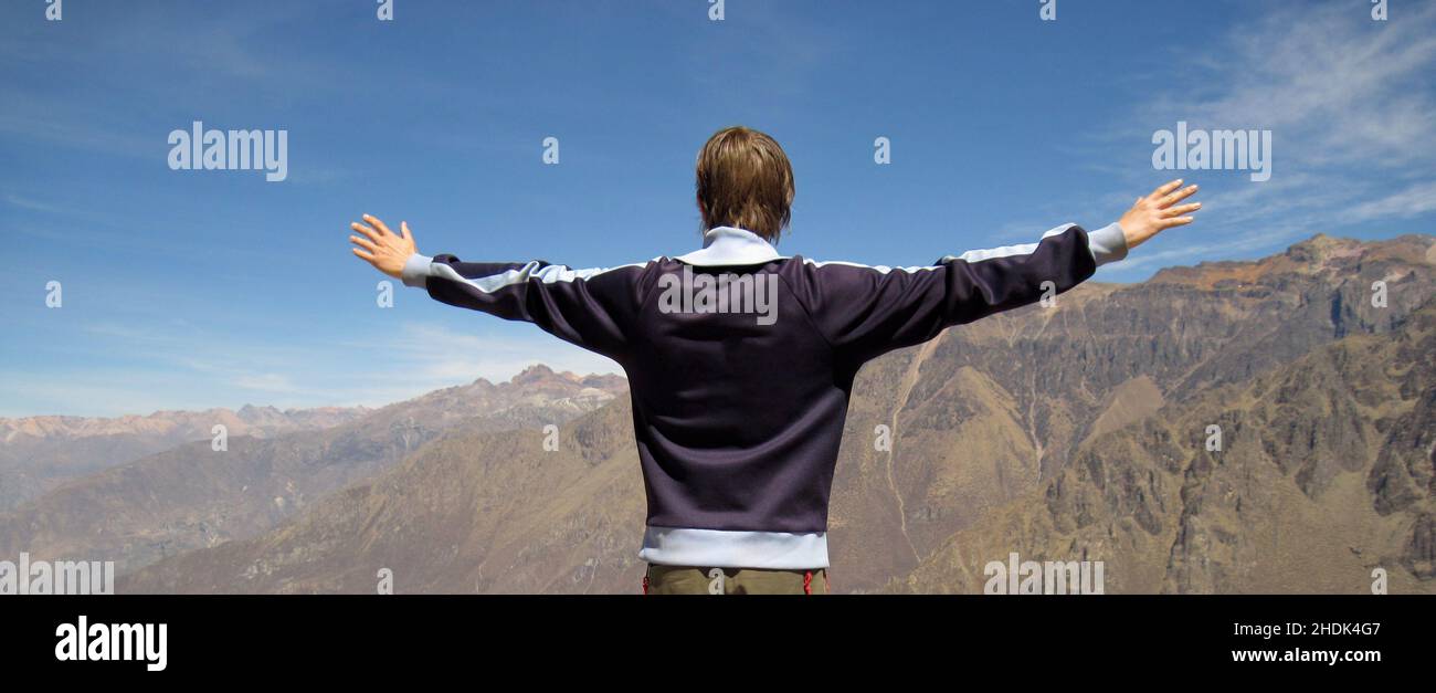 young man, freedom & independence, mountain range, width, guy, man, men ...