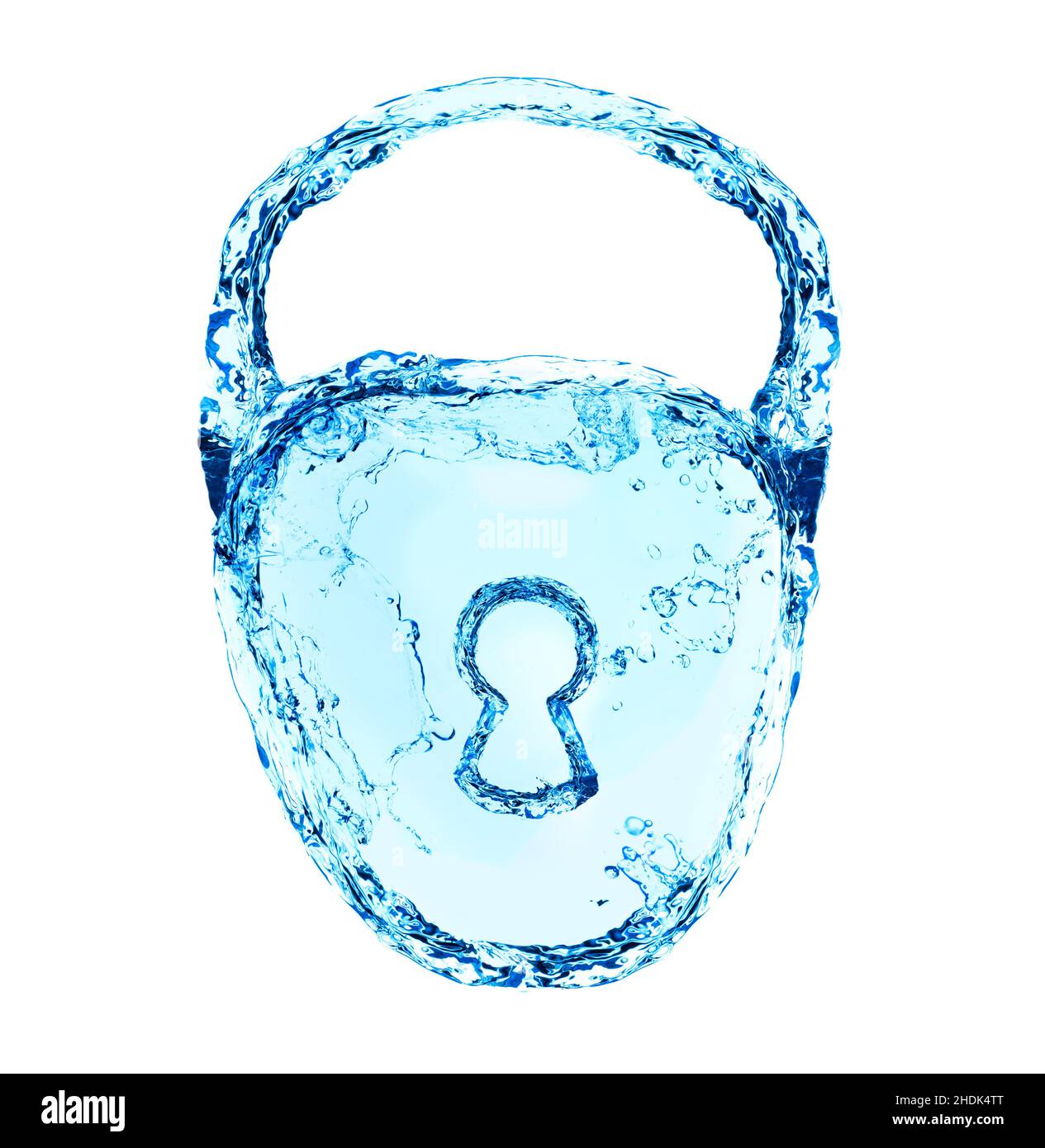 Security sign lock icon made of water splash drops Stock Photo - Alamy