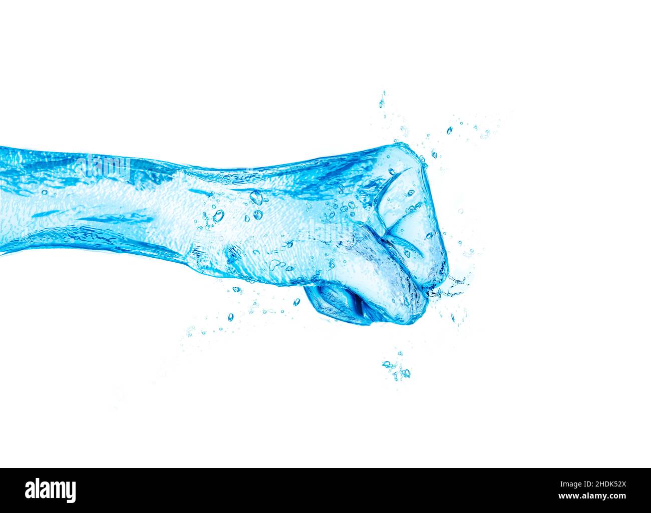 Fist hand made of water illustration concept image Stock Photo - Alamy