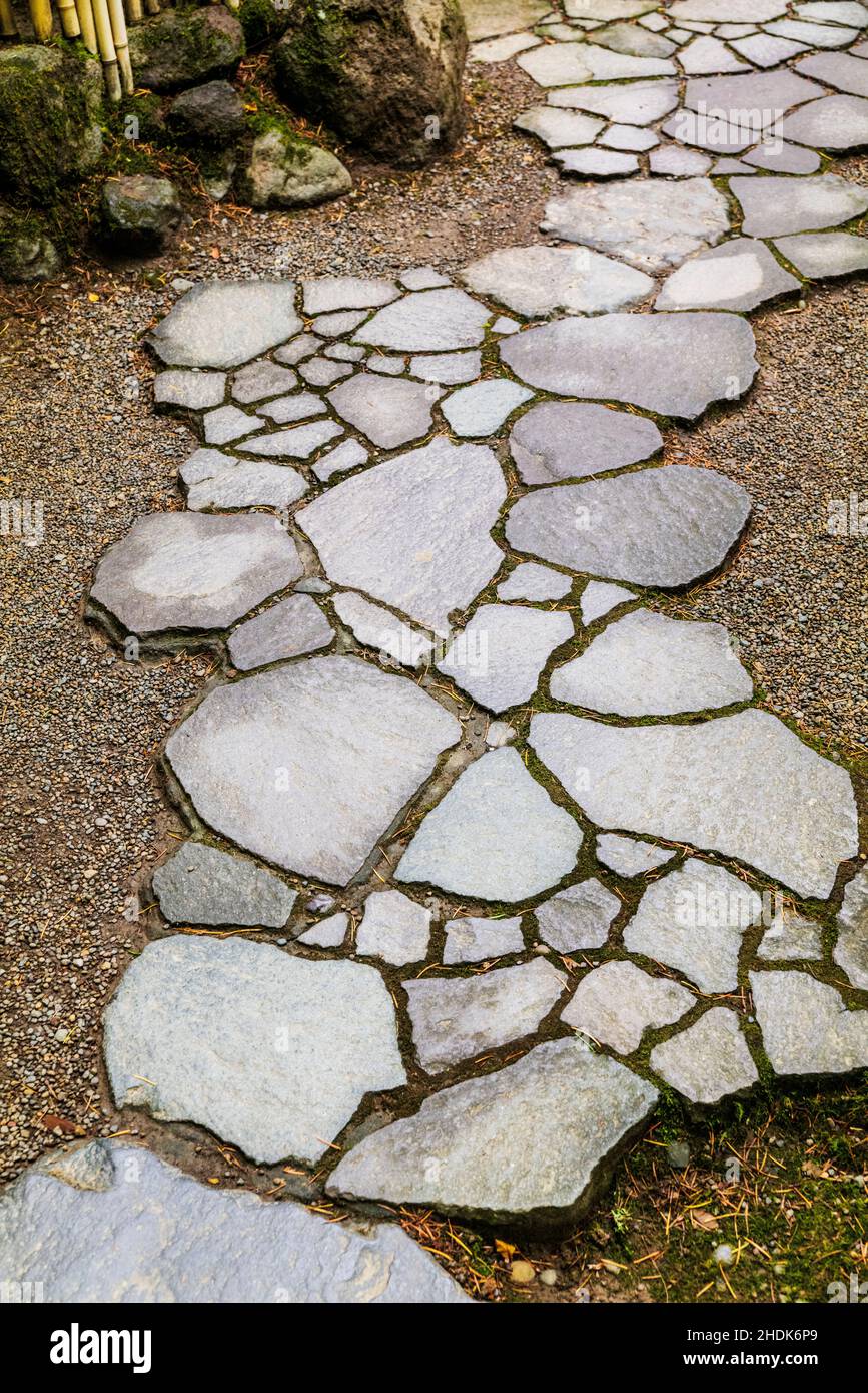 Hand crafted stone walkways; Portland Japanese Gardens; Portland ...