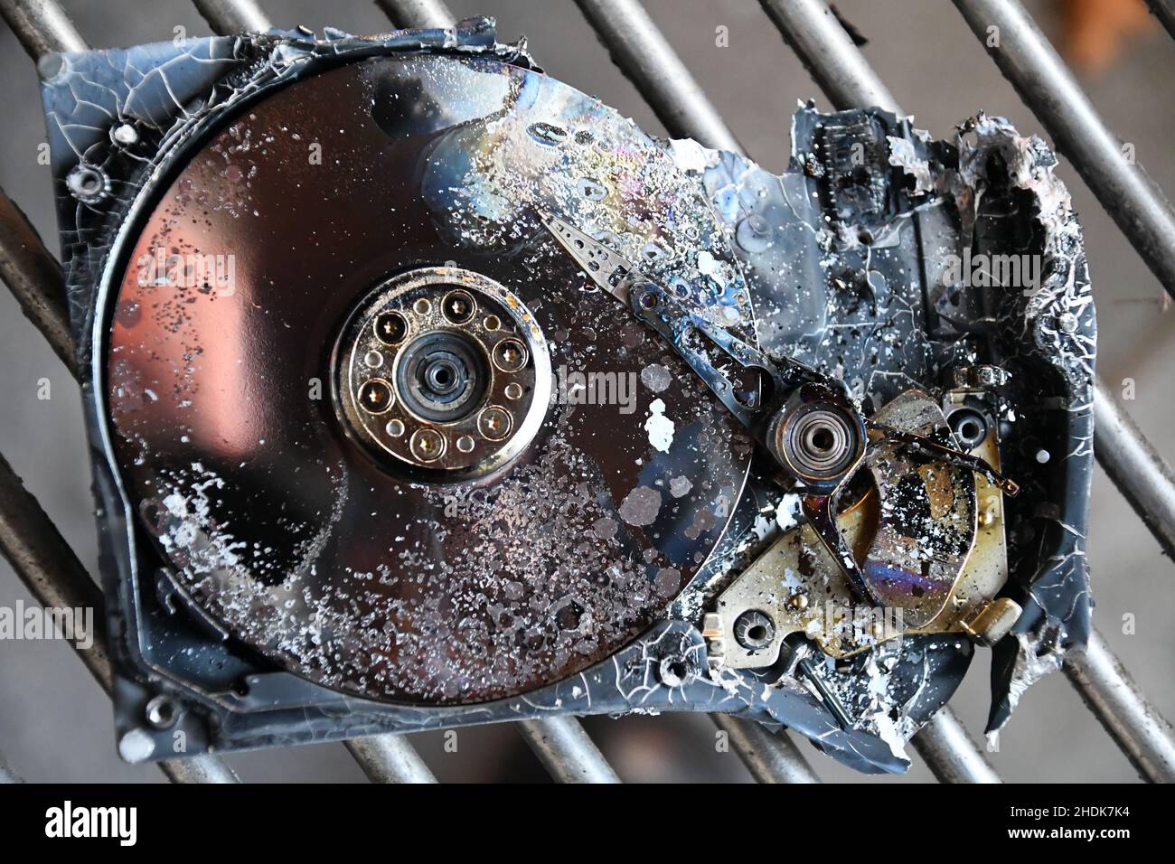 hard drive, burnt, total loss, hard drives, burnts Stock Photo - Alamy
