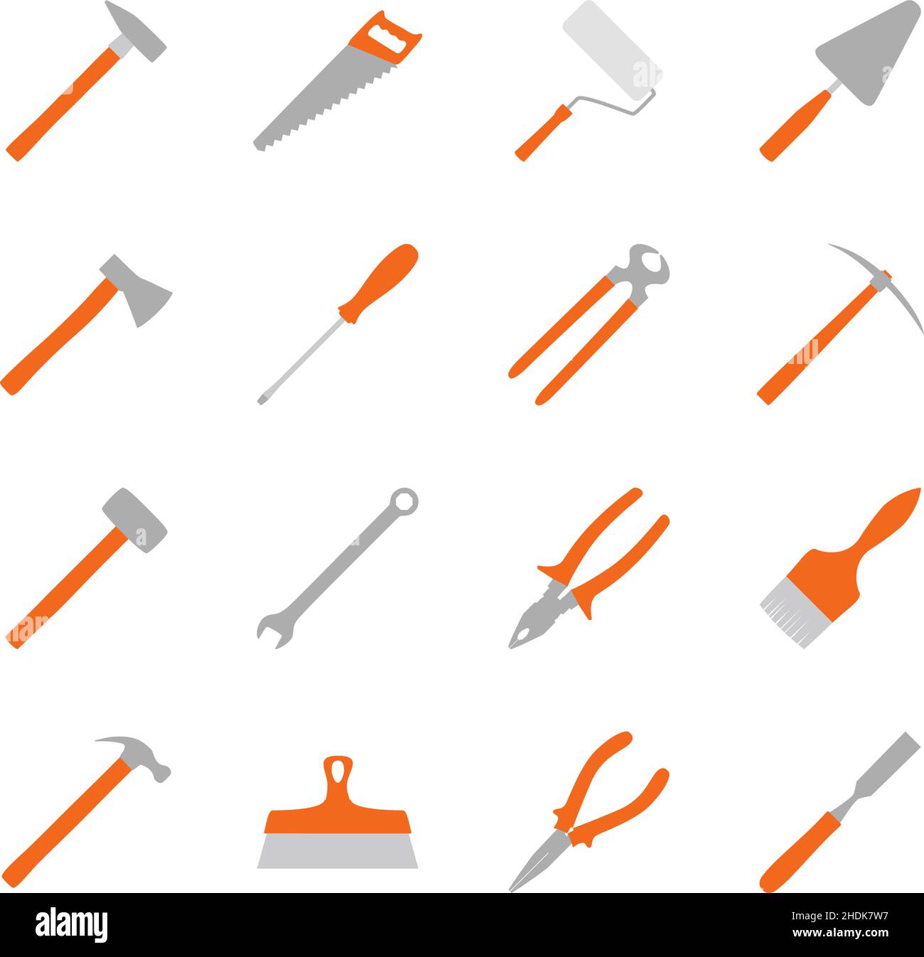 Set of color construction tools, vector illustration Stock Vector Image ...